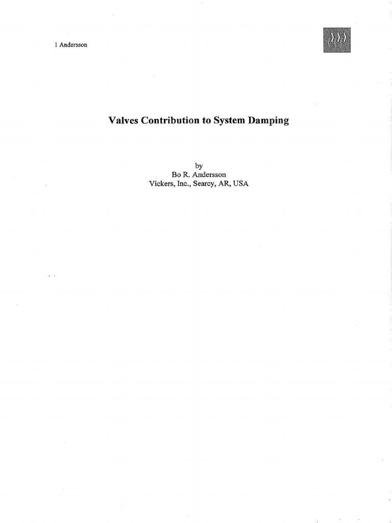 Andersson-Valves Contribution To System Damping | PDF | Pump | Valve