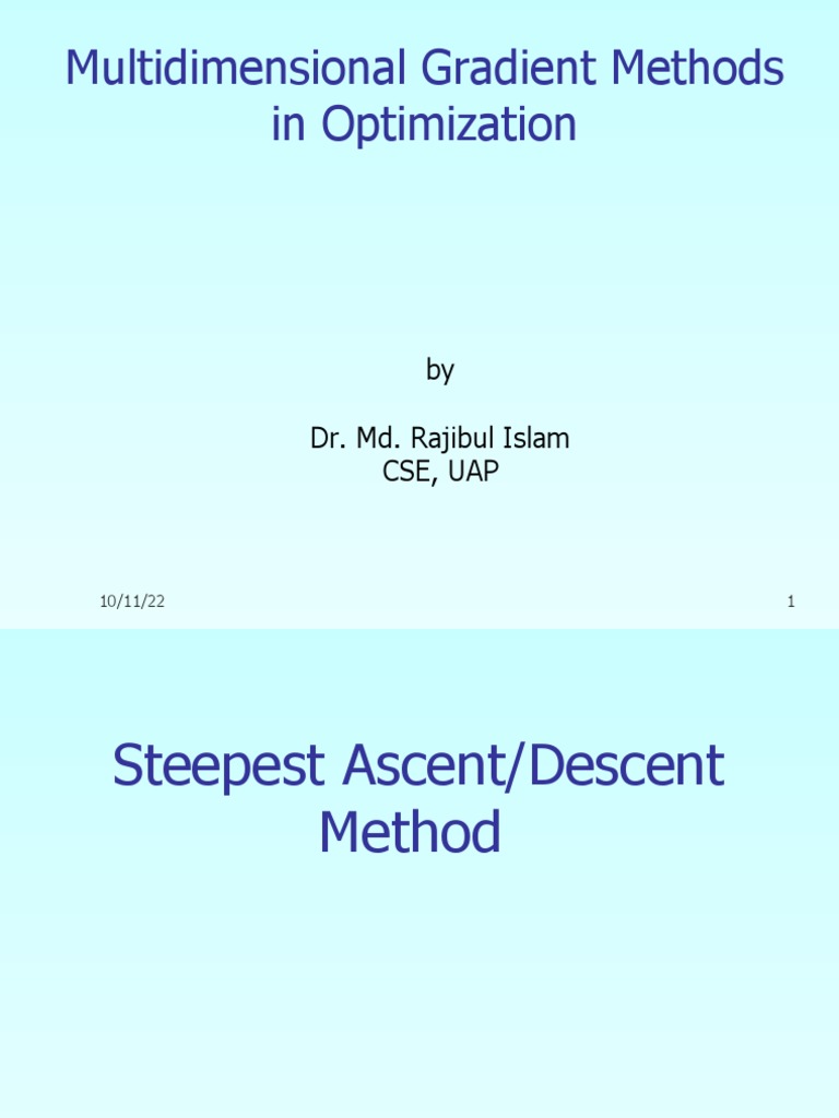 4 - Multidimensional Gradient Method | PDF | Gradient | Mathematical Optimization