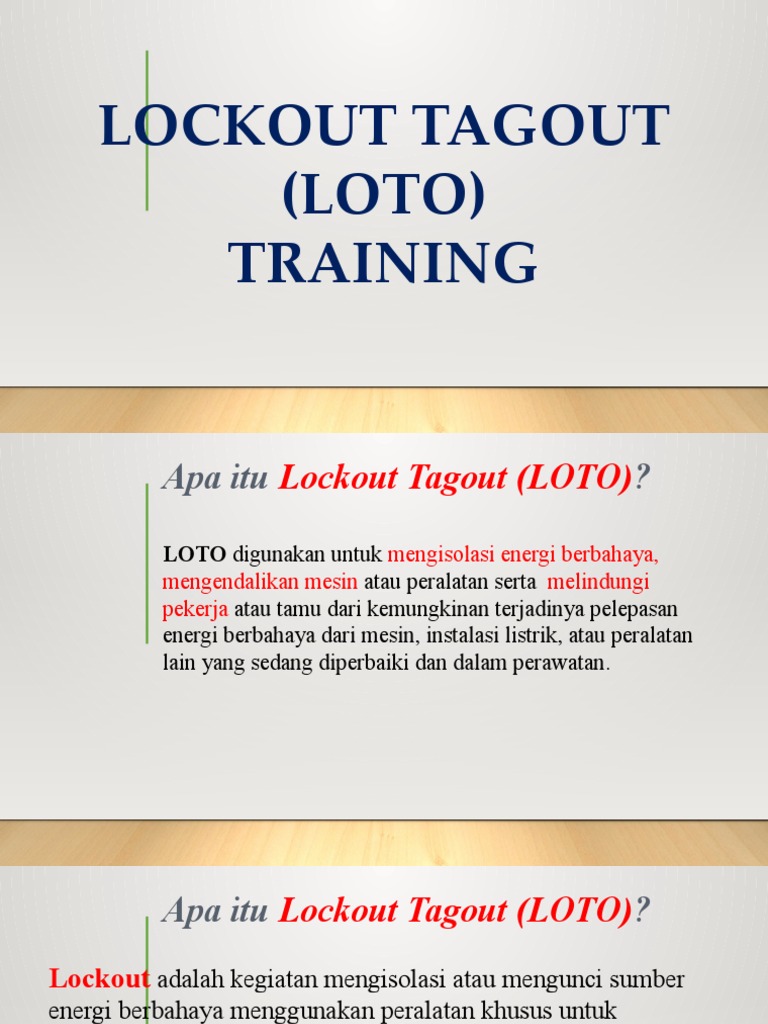 LOTO Awareness Training | PDF | Teknologi & Rekayasa