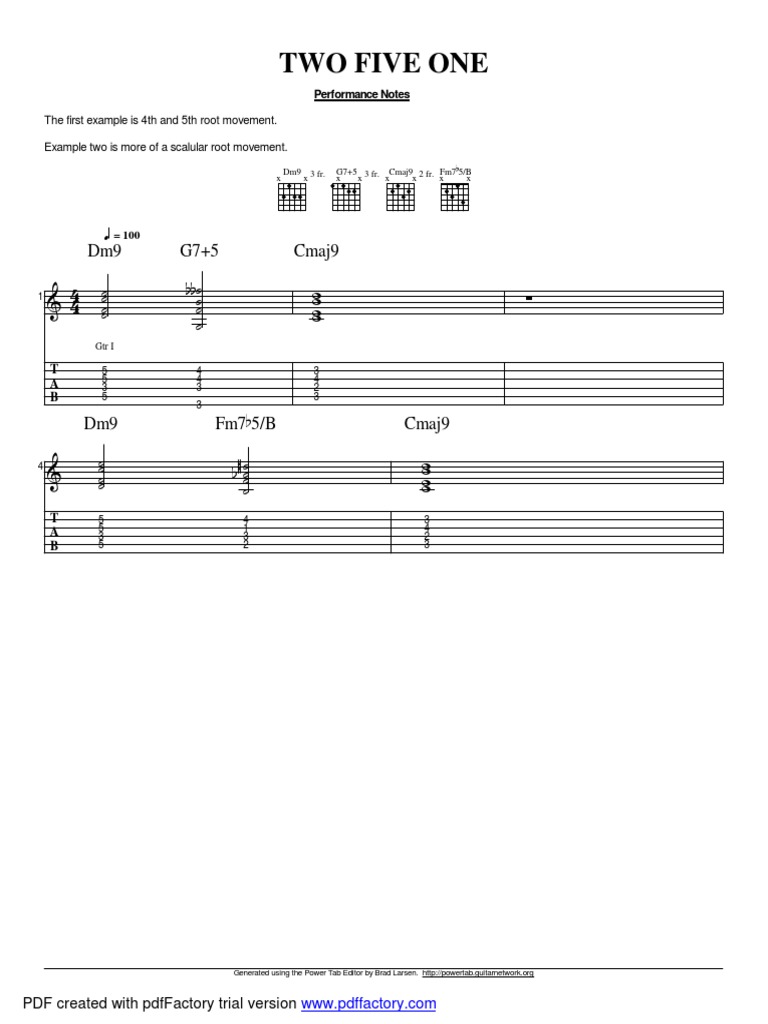 Two Five One Root Movements | PDF
