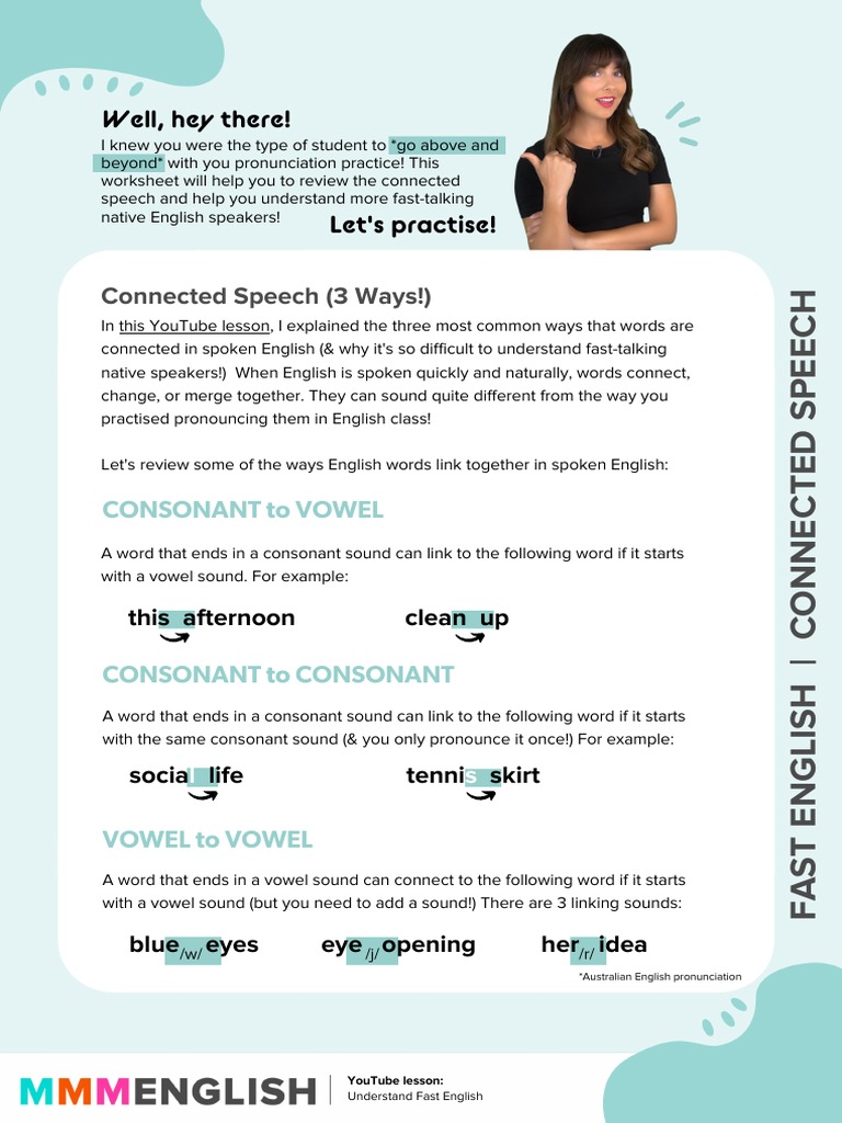 Fast English - Connected Speech - Workbook Practice | PDF | English ...