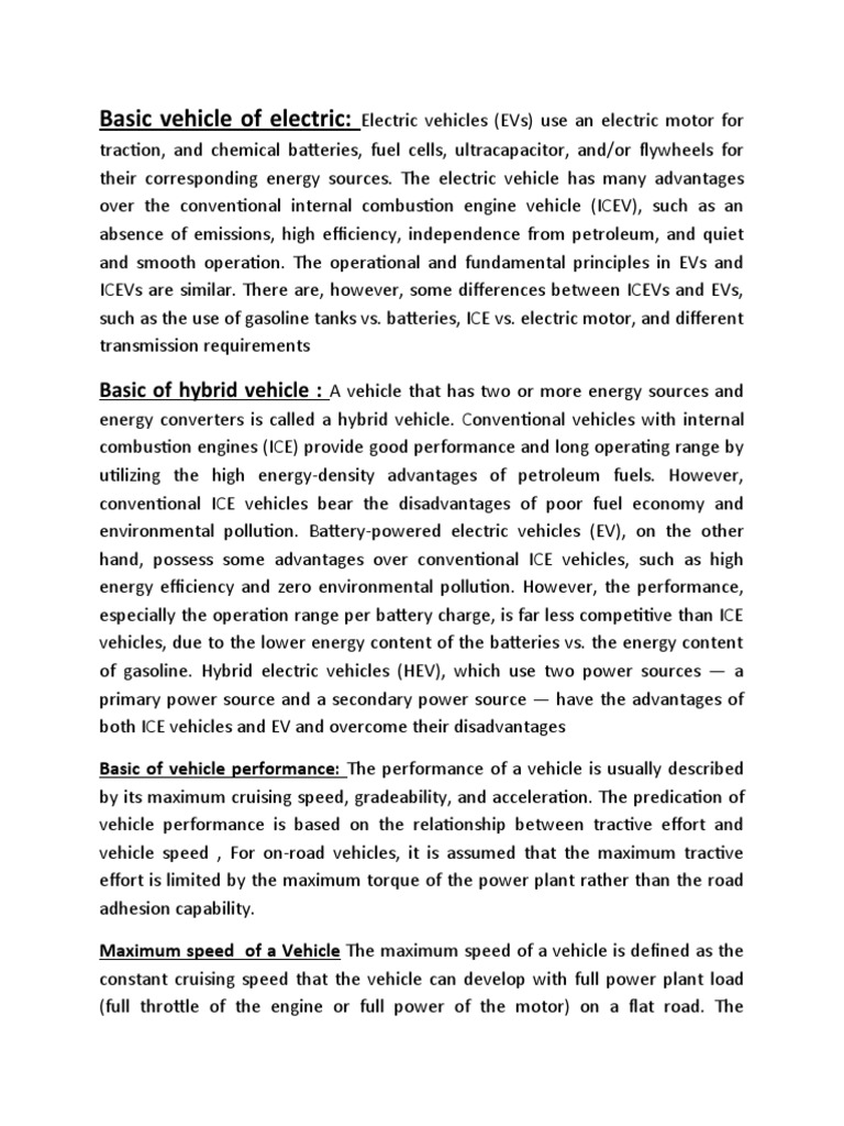 Typical Notes | PDF | Electric Motor | Electric Vehicle