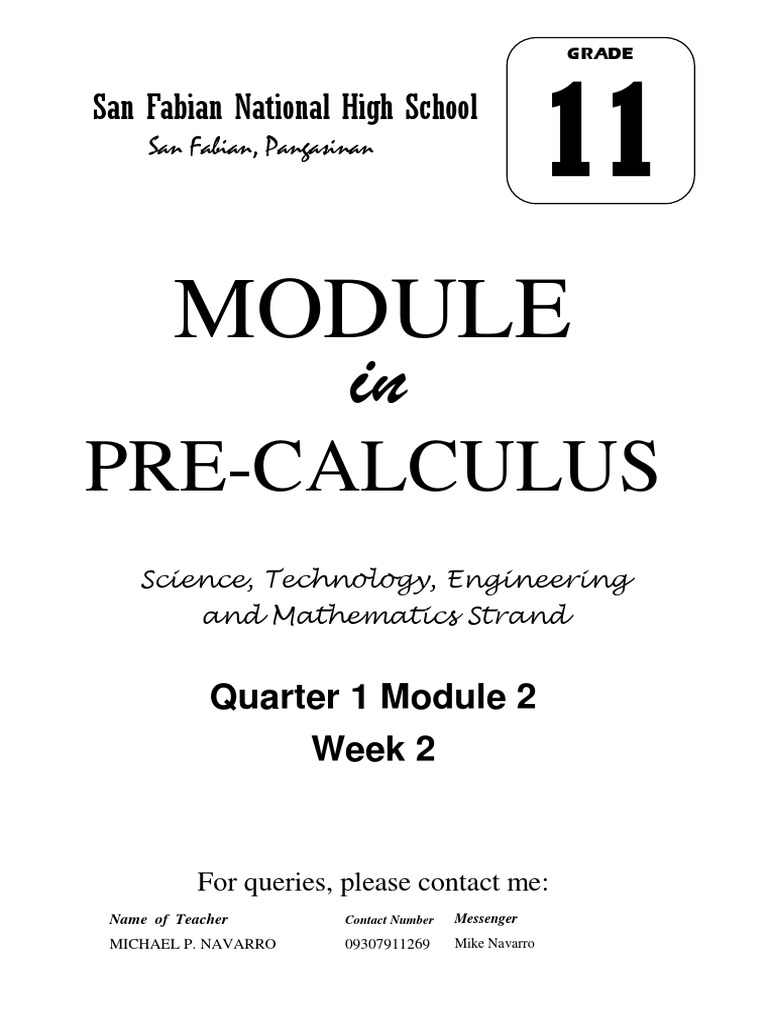 Precal Q1 M2 W2 | PDF | Elementary Geometry | Manifold