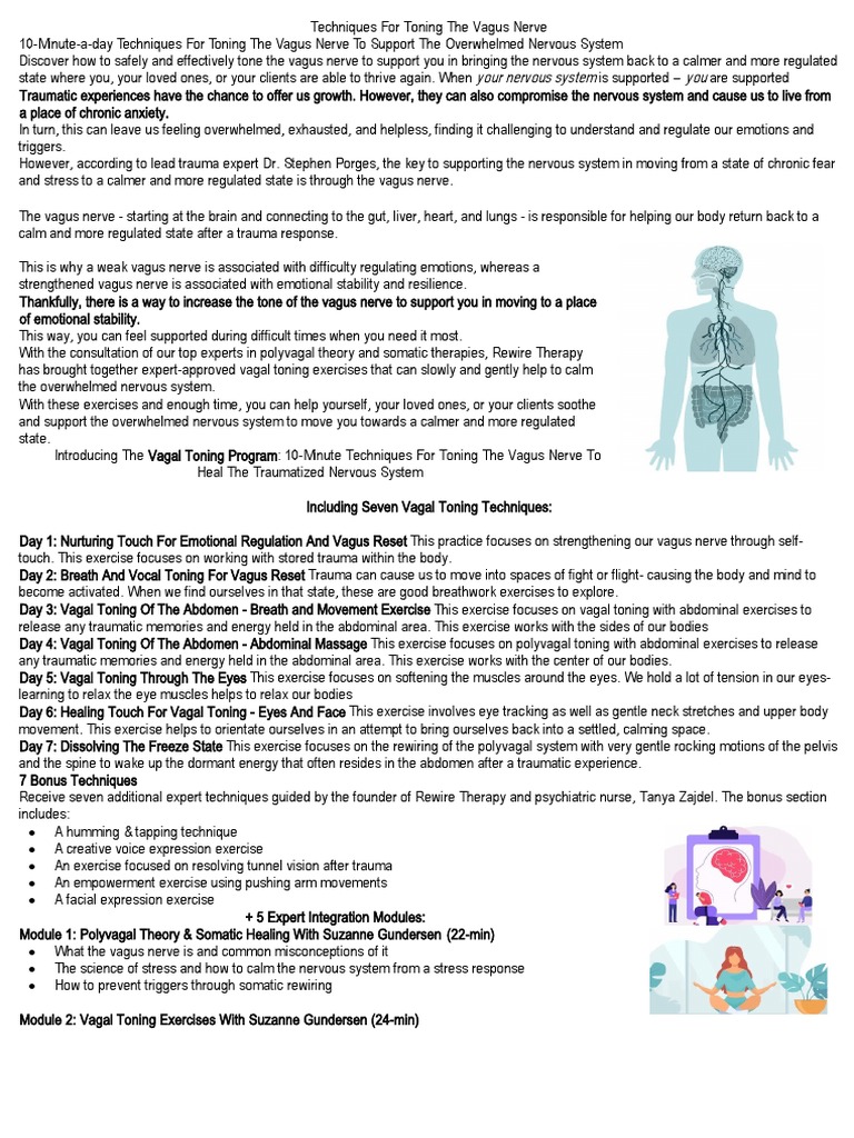 Techniques For Toning The Vagus Nerve | PDF | Vagus Nerve | Neuroscience