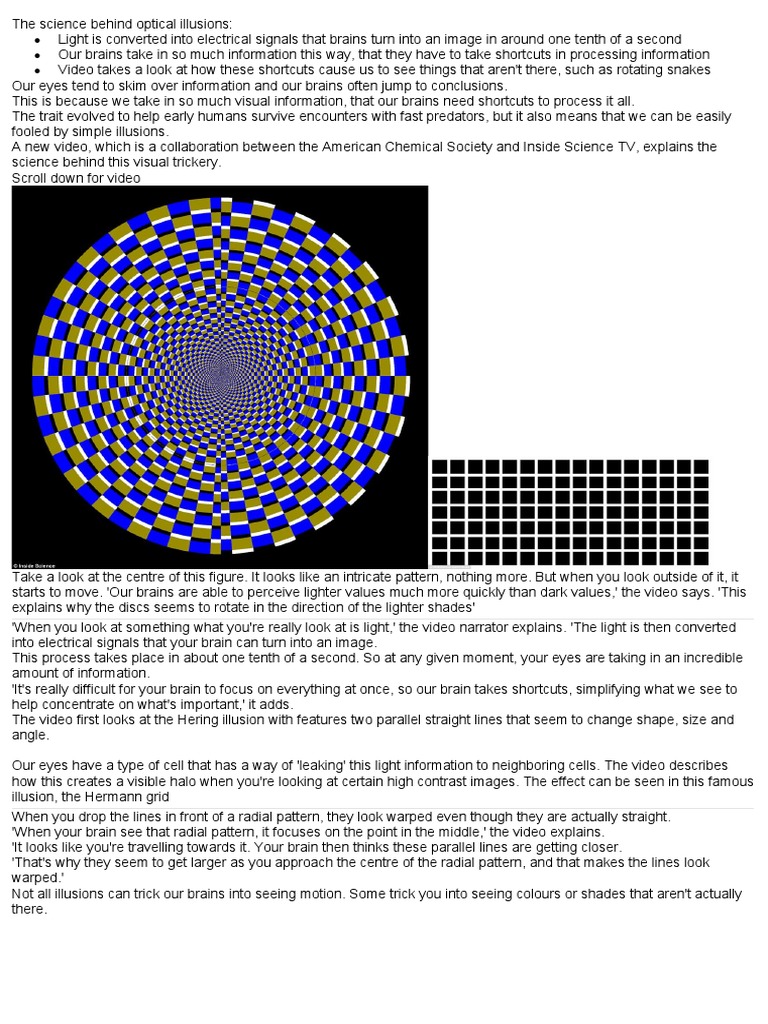 The optical illusions that trick your brain: how visual shortcuts ...
