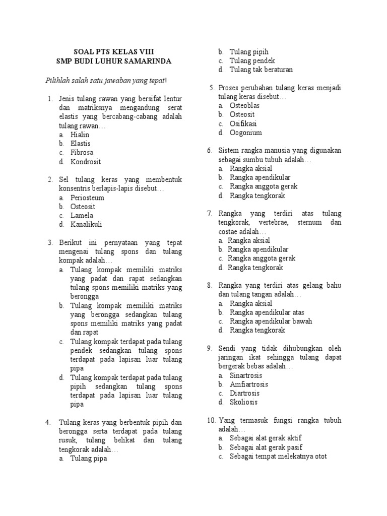 Soal Pts Kelas Viii | PDF
