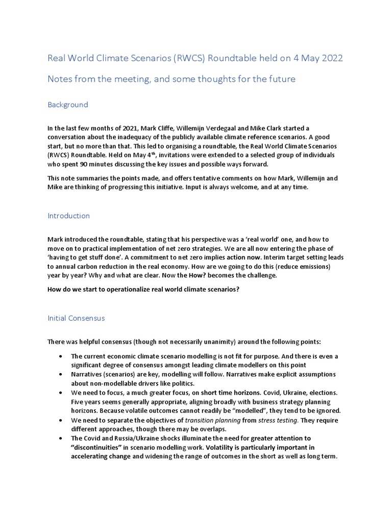 Real World Climate Scenarios | PDF | Scenario Planning | Risk