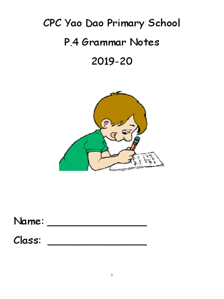 P4 Grammar Notes | PDF | Pronoun | Adjective