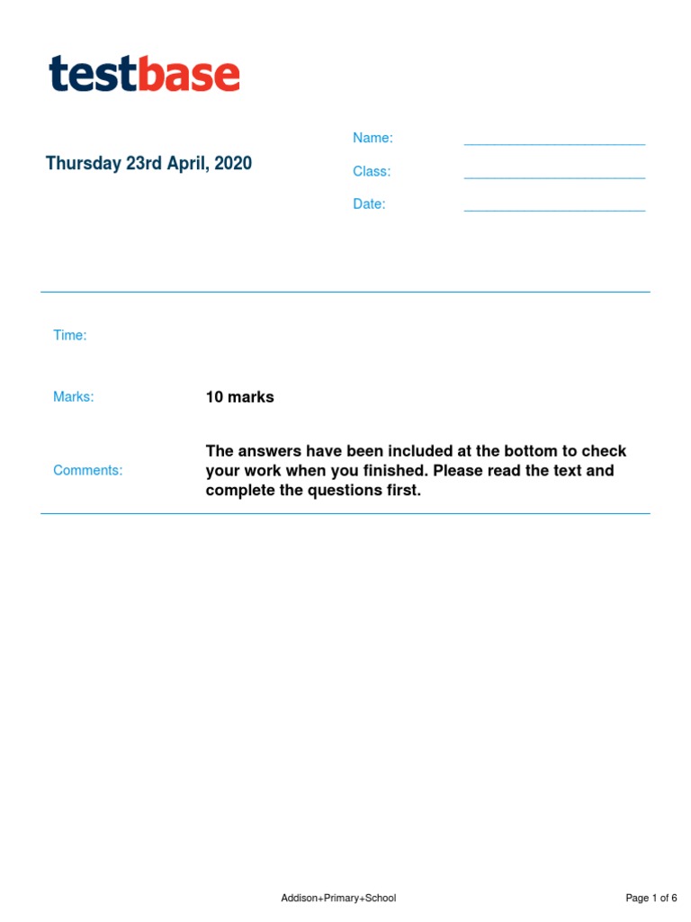 P5 Reading Exercise 1 | PDF