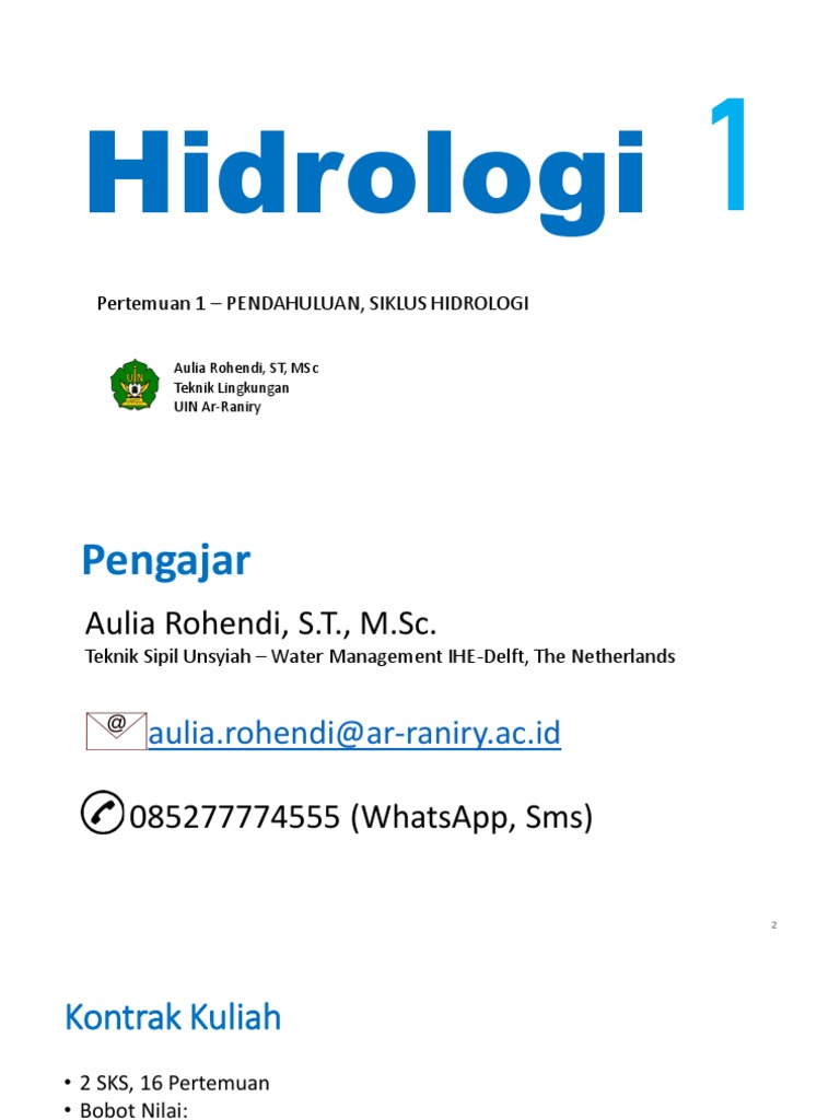 Hidrologi 01 - Pendahuluan - Siklus Hidrologi | PDF | Ilmu Sosial | Sains & Matematika