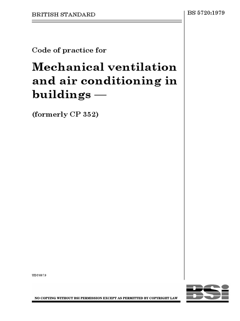 BS 5720 1979 Code of Practice For Mechanical Ventilation and Air ...
