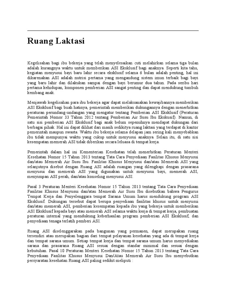 Ruang Laktasi Rs | PDF