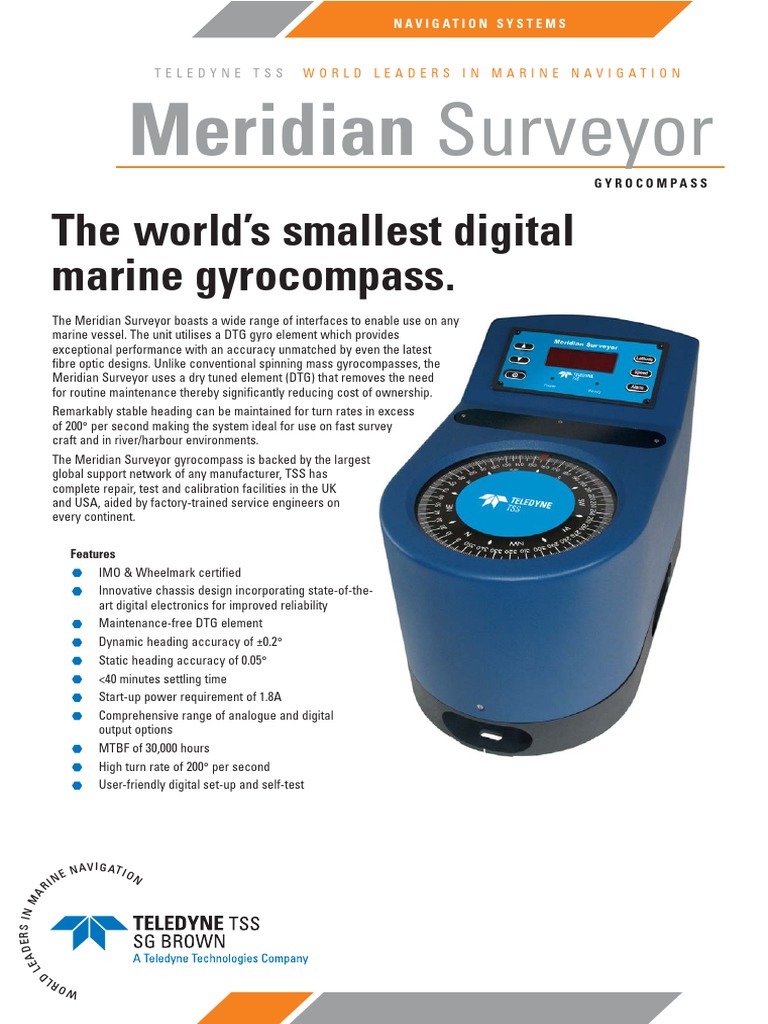 Teledyne TSS Meridian Surveyor Gyrocompass | PDF | Surveying | Computer Engineering