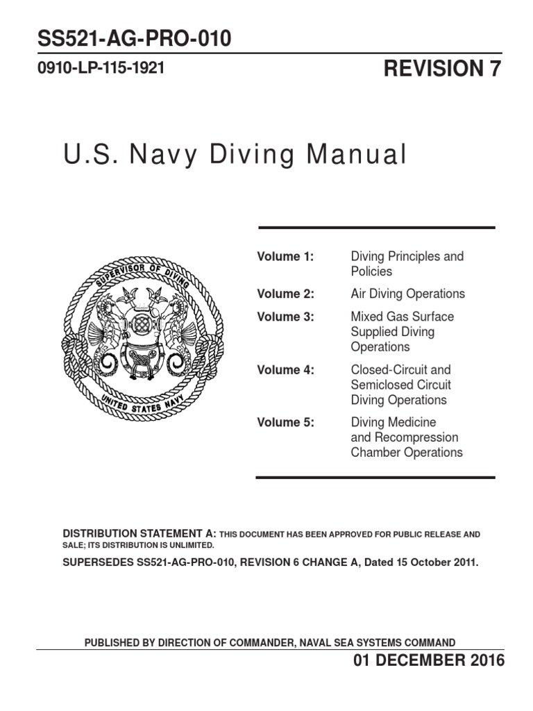 US Navy Air Diving Table Rev.07 | PDF | Underwater Diving | Equipment