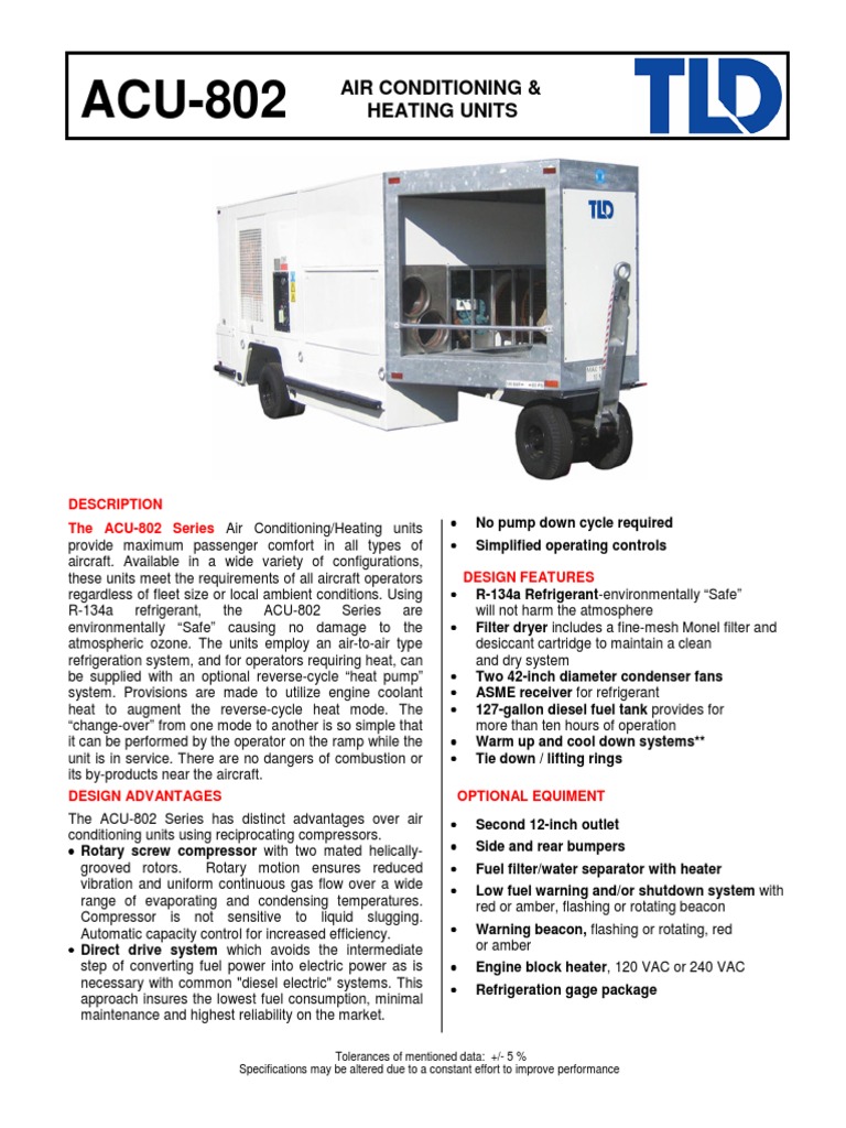 ACU-802 Datasheet | PDF | Air Conditioning | Refrigeration