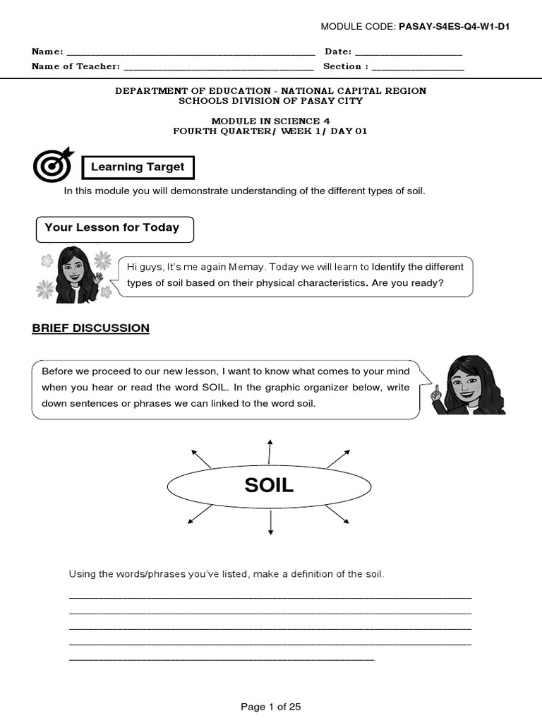 Science Q4 W1 d1 To D5 | PDF | Soil | Loam