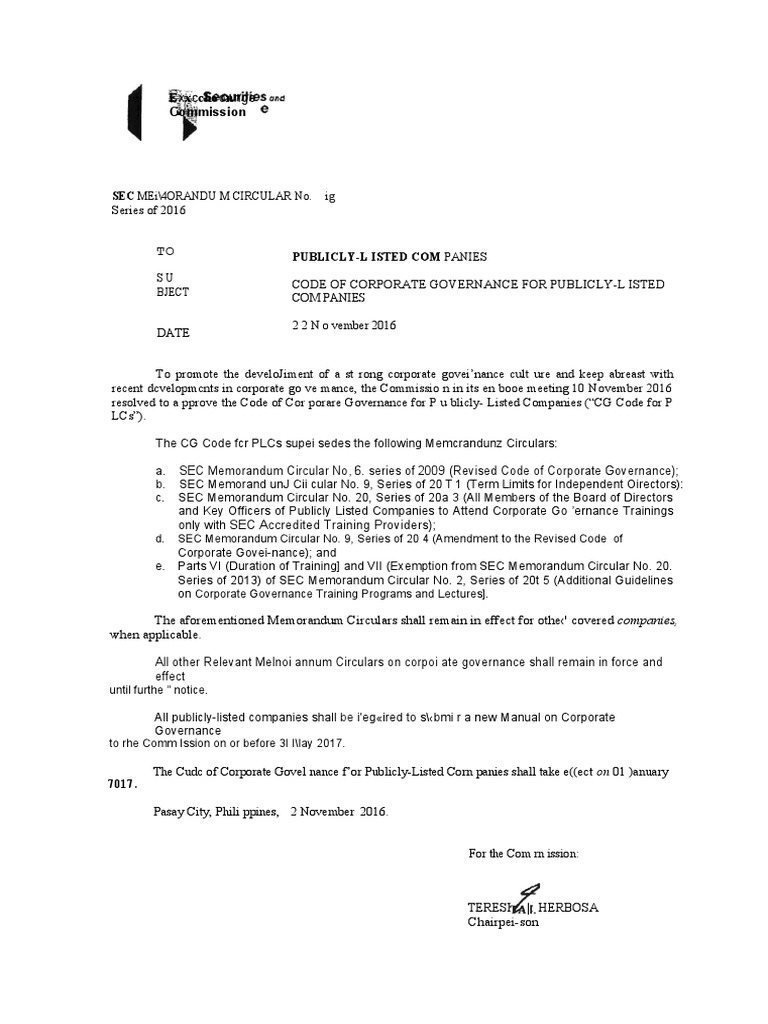 2016 Memo Circular No.19 | PDF | Internal Control | Internal Audit