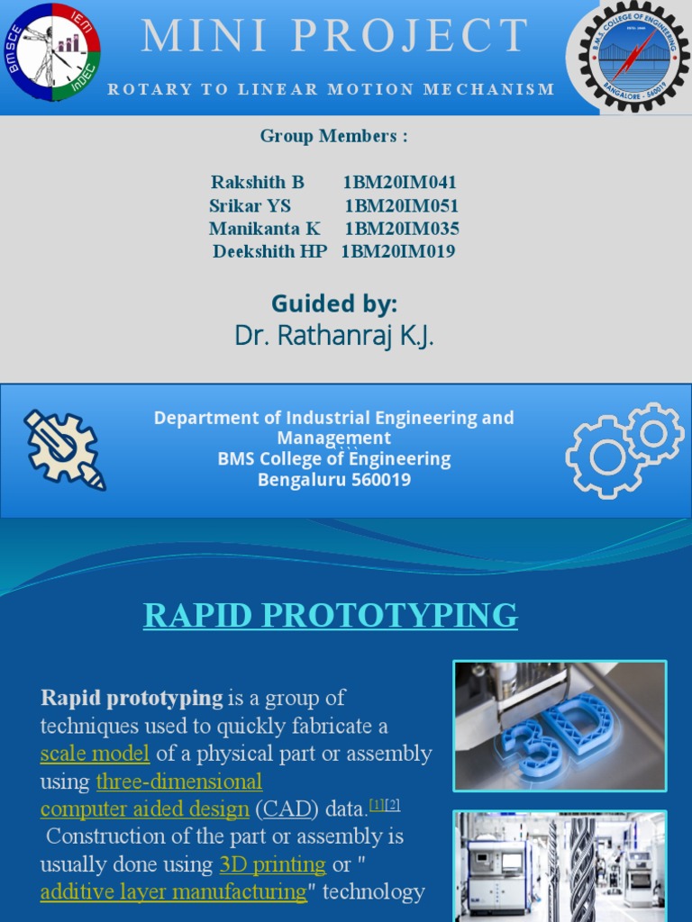 Design and Rapid Prototyping of a Rotary to Linear Motion Mechanism Using Fused Deposition ...