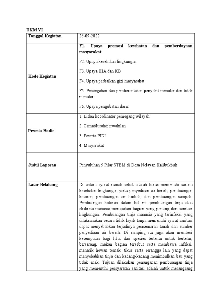 UKM 6 Penyuluhan STBM | PDF
