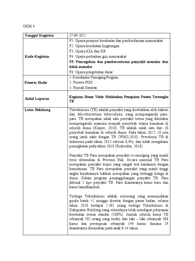 UKM 4 Penapisan TB Dita | PDF