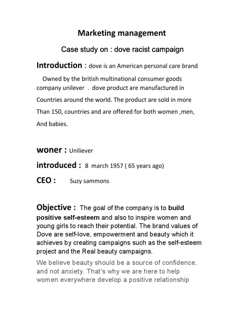 Dove' | PDF | Self Esteem | Unilever