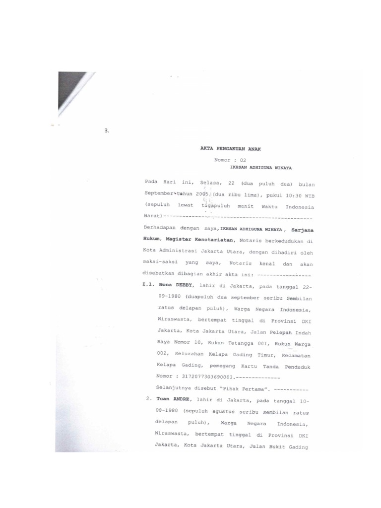 Akta Pengakuan Anak | PDF