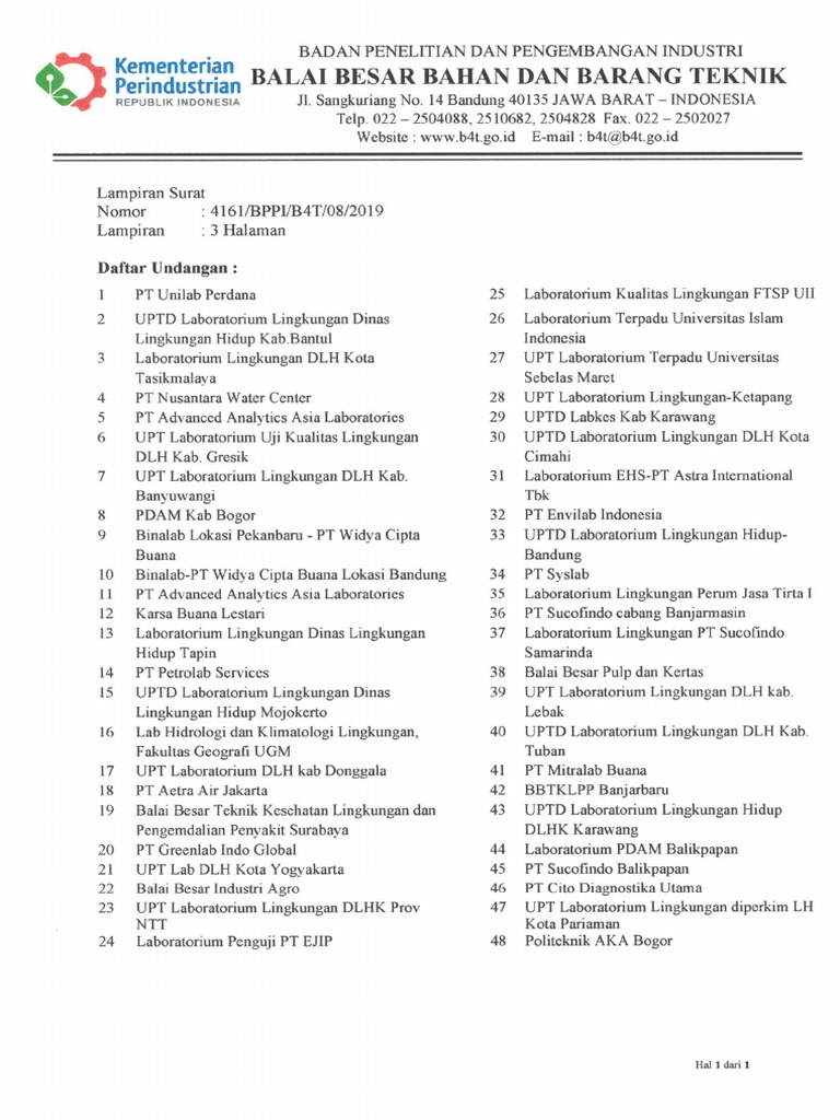 List Undangan B4T | PDF