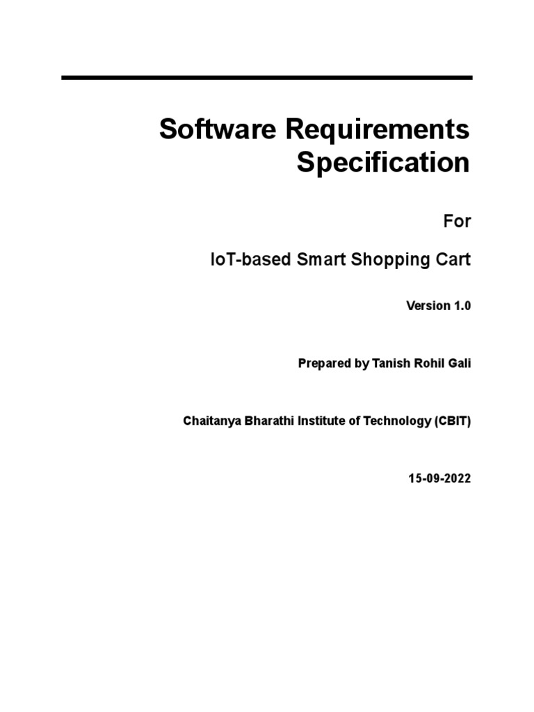 Software Requirements Specification | PDF | Radio Frequency Identification | Internet Of Things