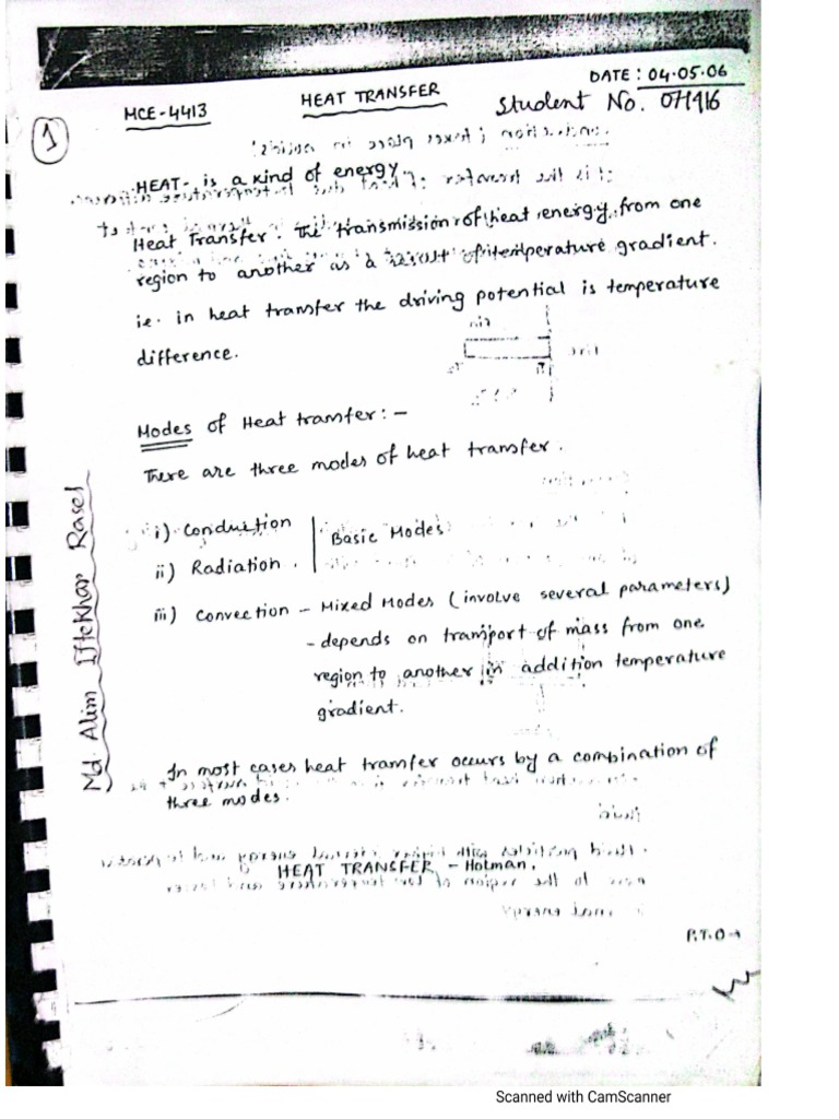 Heat Transfer Class Note Nazmul Sir | PDF Heat Transfer Class Note Nazmul Sir | PDF