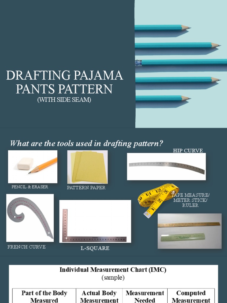 4-Drafting Pajama Pants Pattern | PDF | Tools