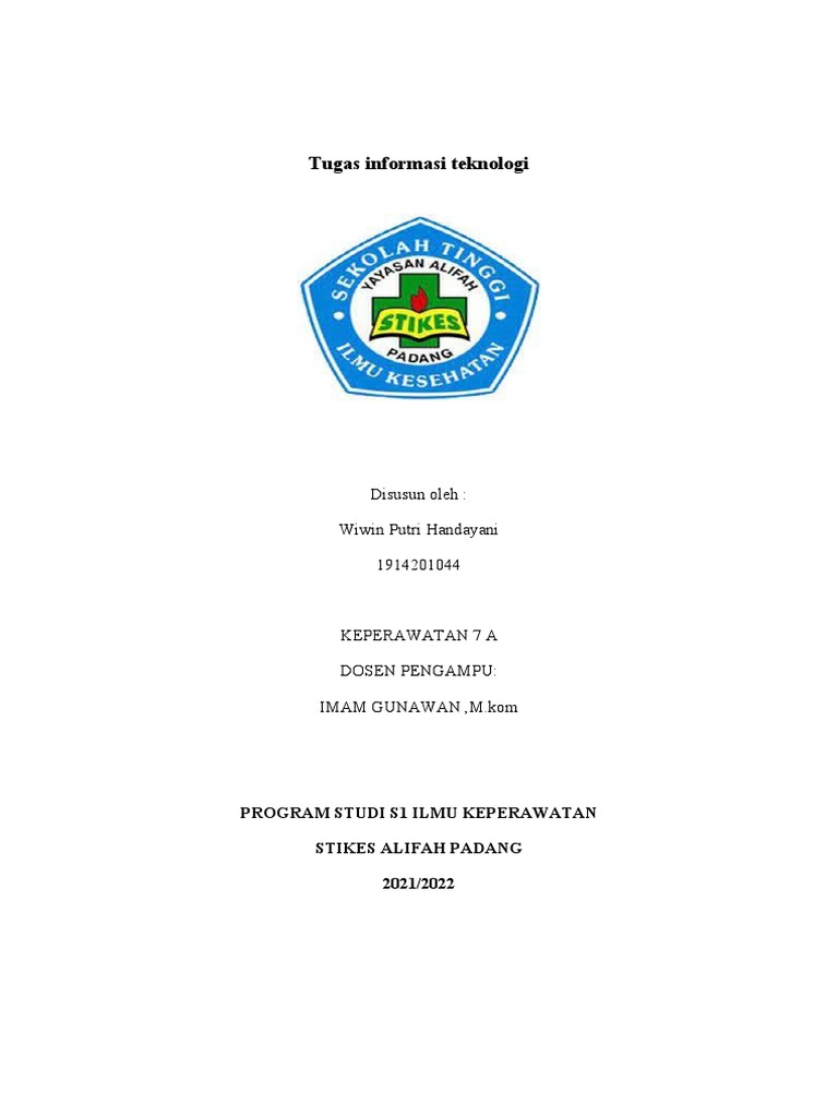 Tugas Informasi Teknologi Wiwin Putri H 1914201044 | PDF