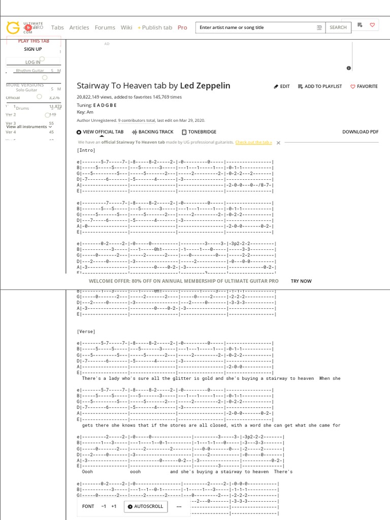 Stairway To Heaven - Led Zappelin | PDF | Musical Forms