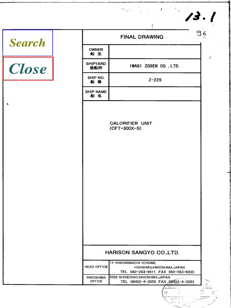 Final Drawing of Calorifier Unit CFT-300X-S | PDF | Water Heating ...
