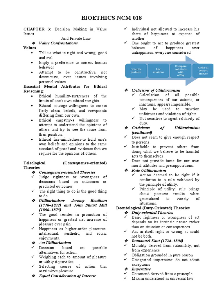 Bioethics (RN) | PDF | Utilitarianism | Pleasure