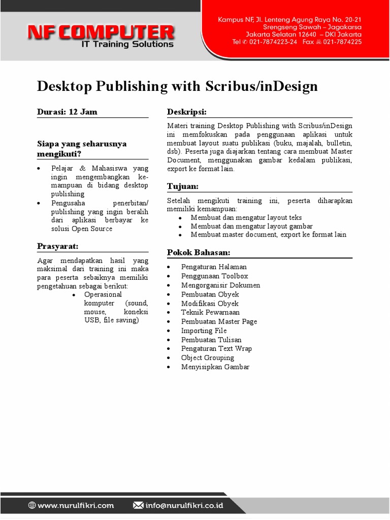 Desktop Publishing With Scribus Atau Indesign | PDF