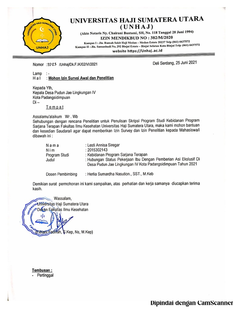 Surat Izin Kampus | PDF