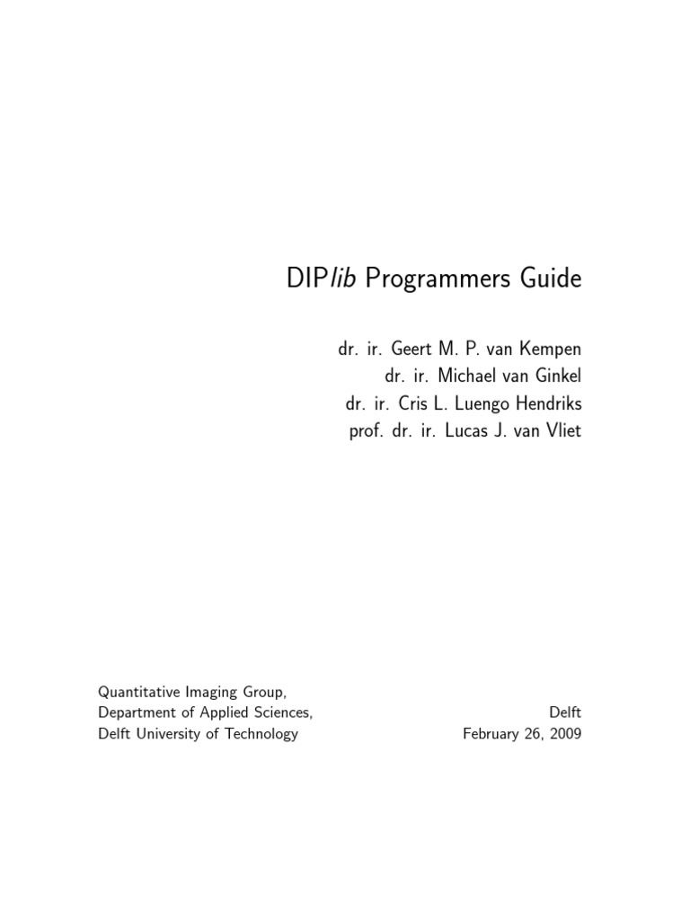 Diplib Programmers Guide | PDF | Pointer (Computer Programming) | Array Data Structure