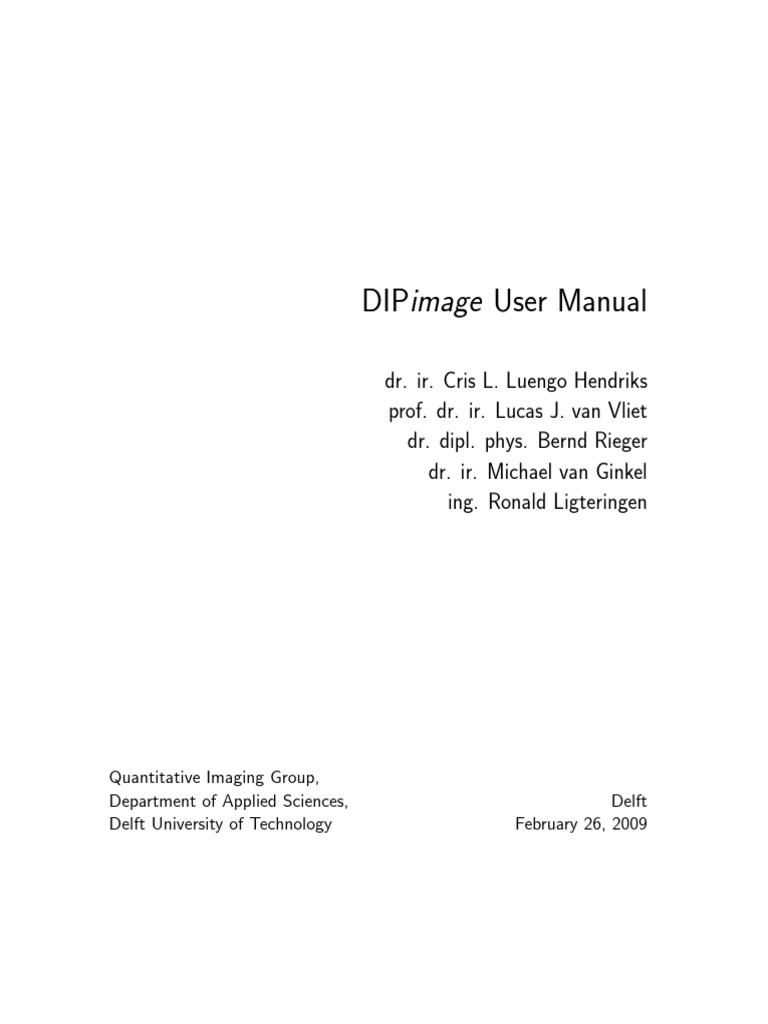 Dipimage User Manual | PDF | Matrix (Mathematics) | Tensor