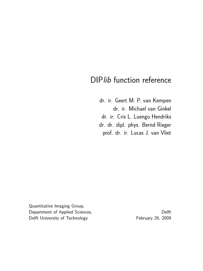 Diplib Reference Guide | PDF Diplib Reference Guide | PDF