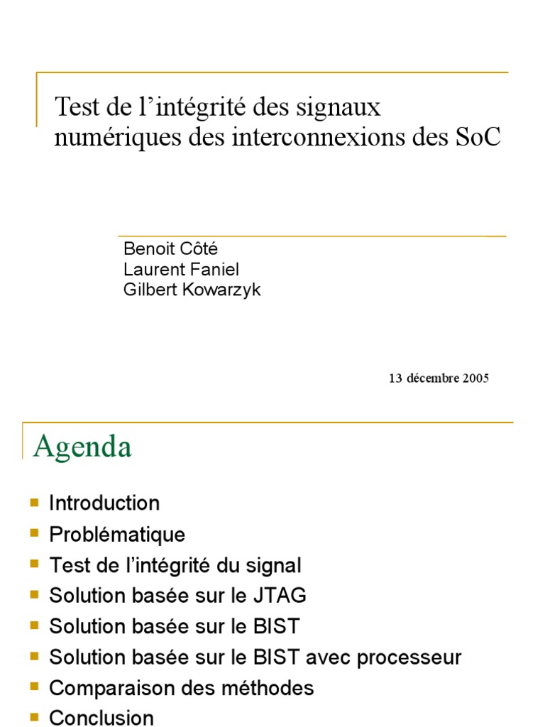 Test d'intégrité des signaux SoC | PDF | Processeur | Informatique