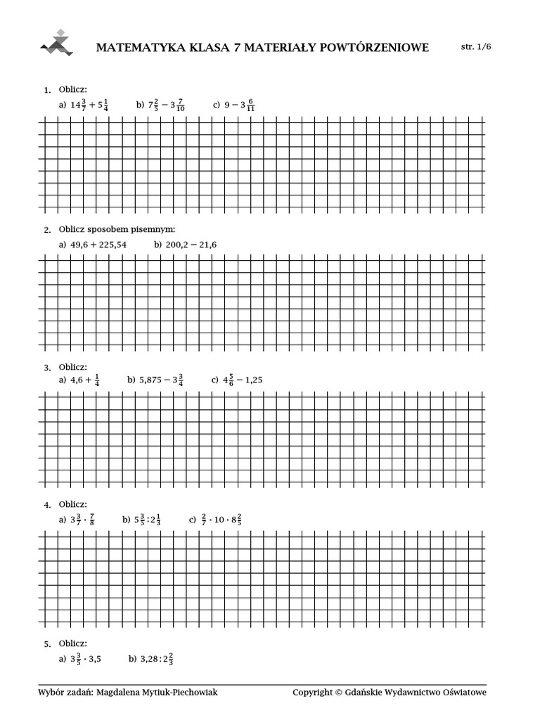 Materialy Powt Klasa 7 | PDF