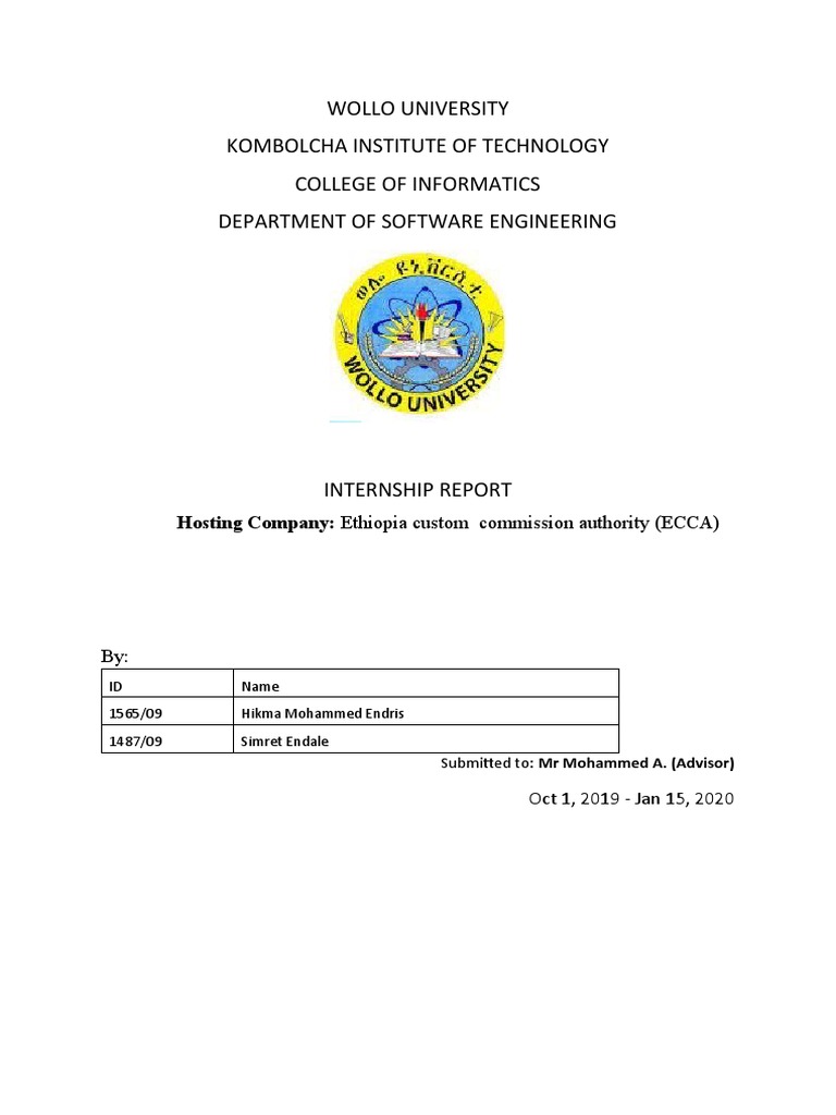 An Internship Report on Software Engineering Tasks Performed During a Three Month Internship at ...