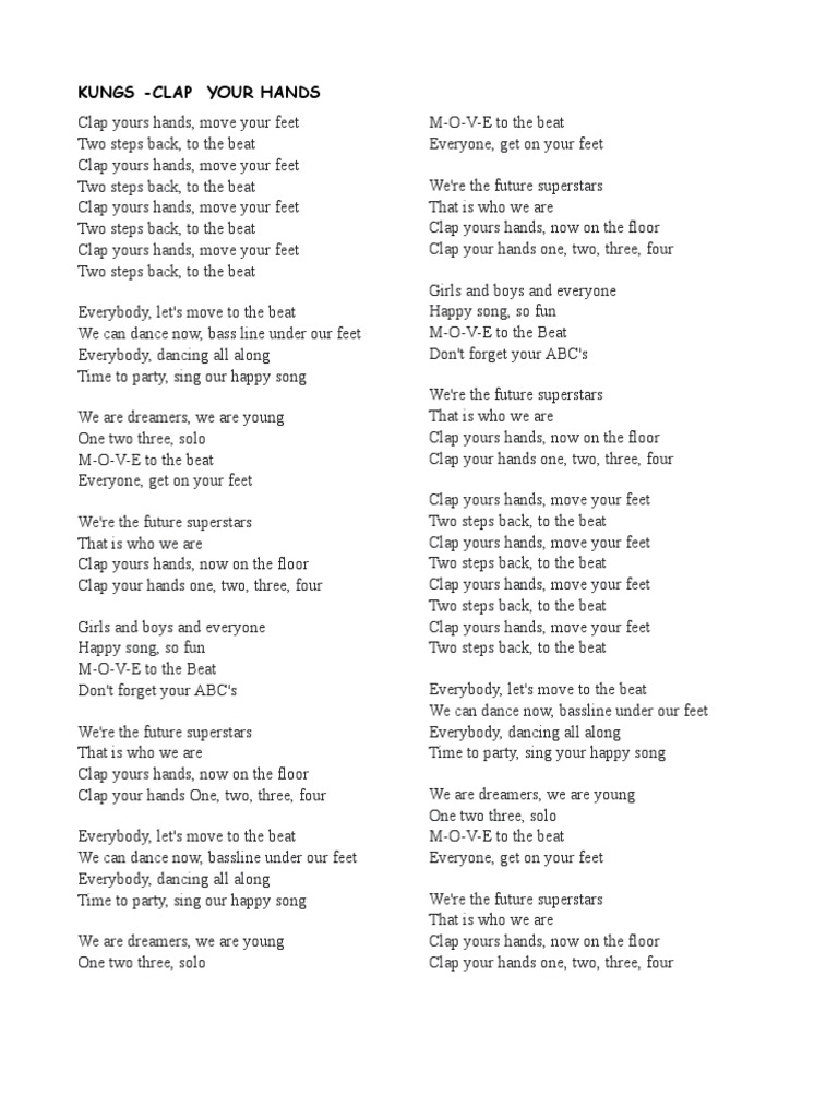Kungs Clap Your Hands Song | PDF | Popular Music | Music Technology