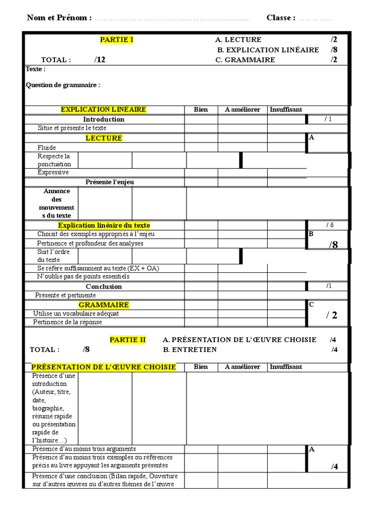 Fiche Oral Bac 2020 | PDF | Linguistique