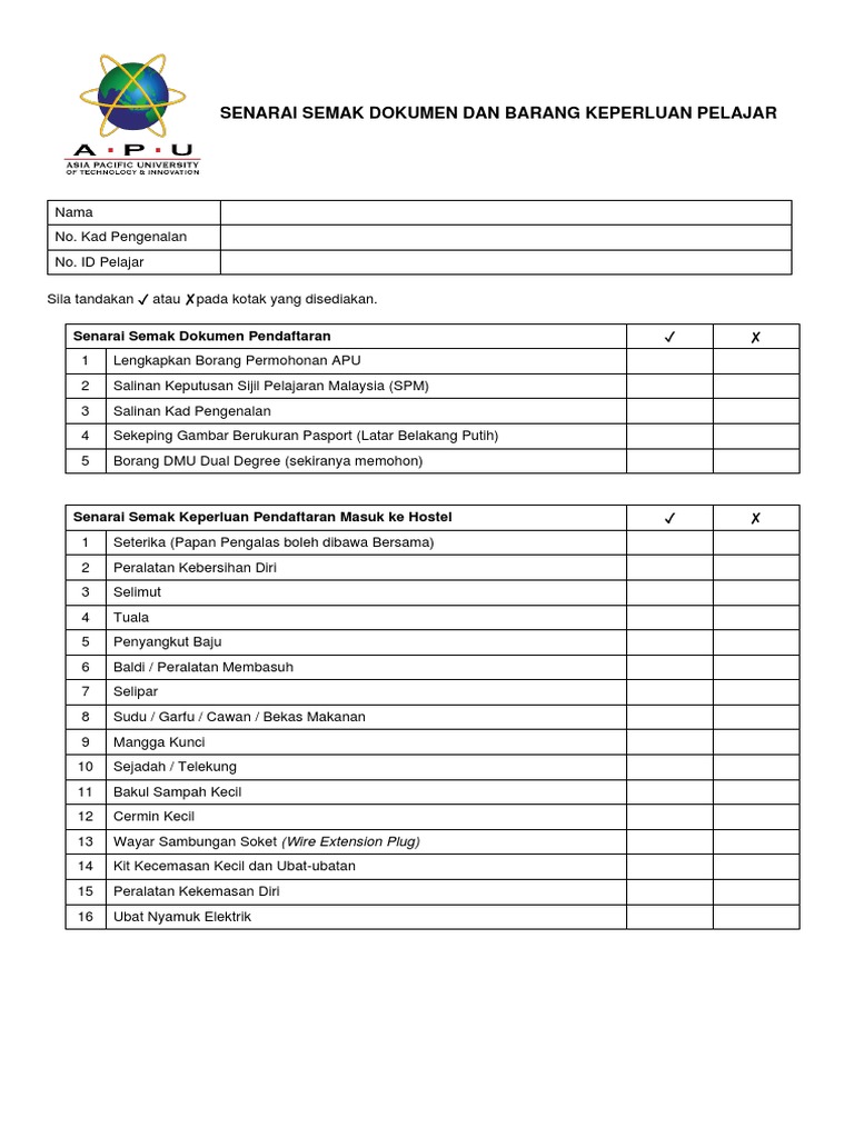 Checklist | PDF