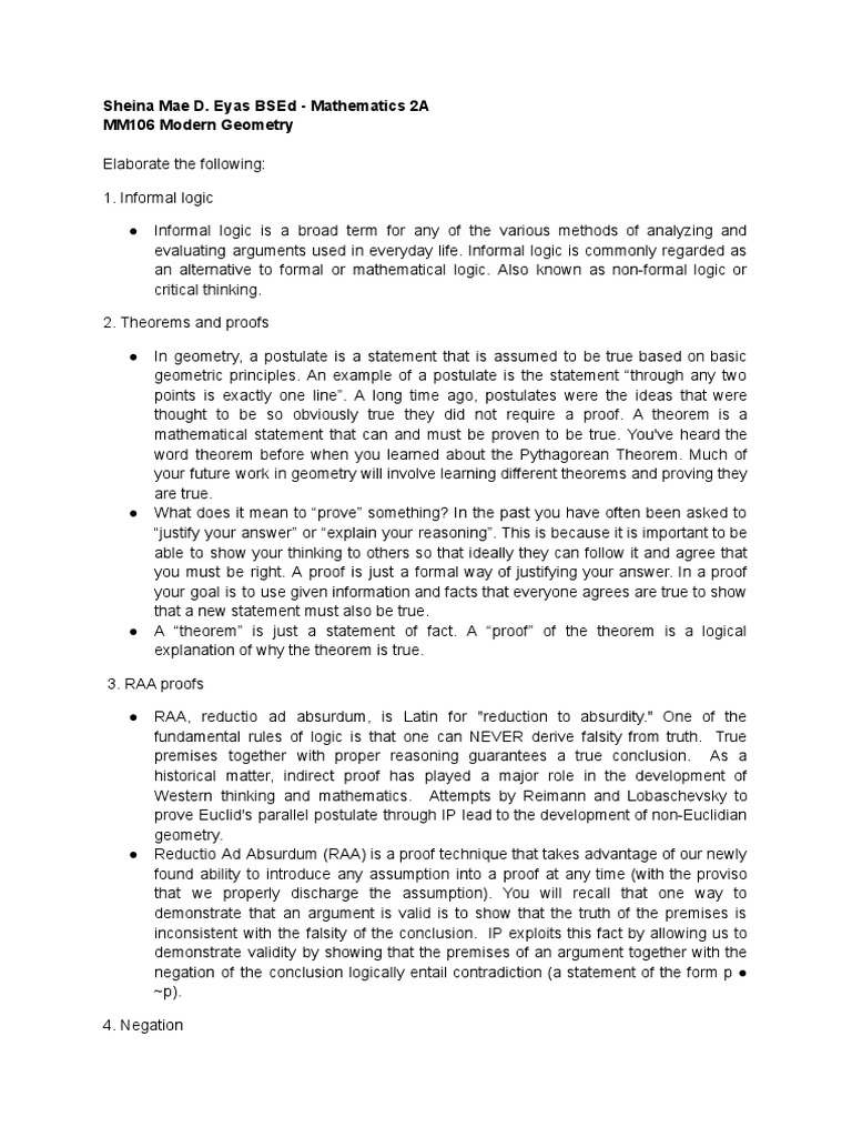 MM106 Modern Approach To Axiomatic Eyas SM | Download Free PDF ...