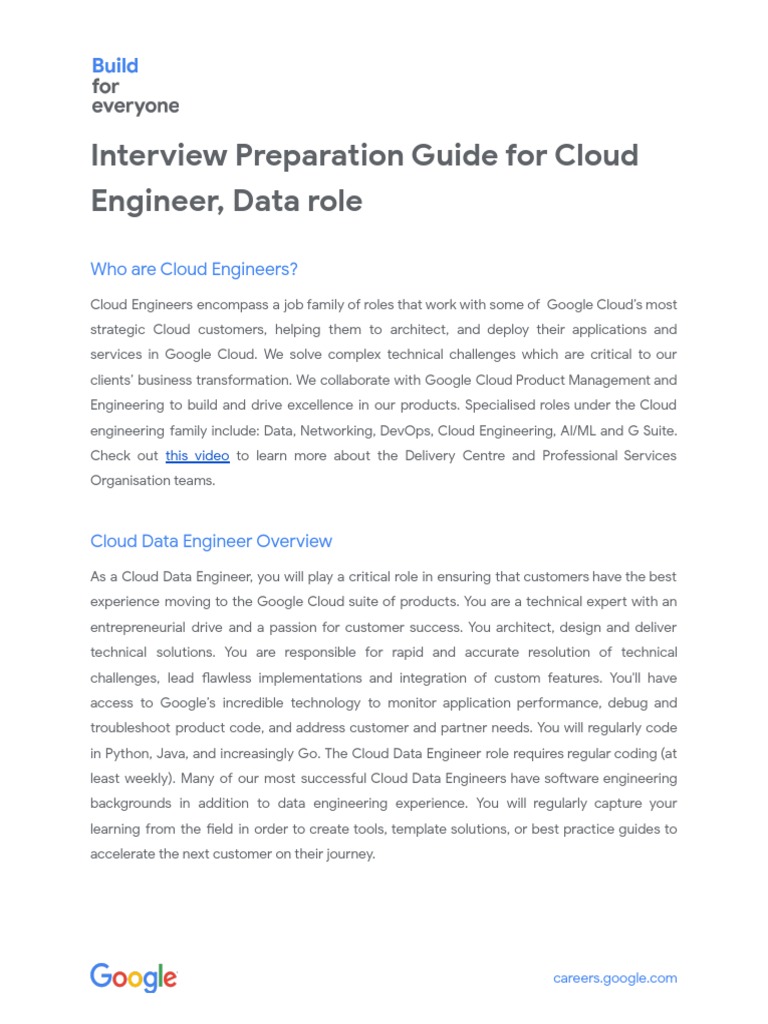 Cloud Engineer Data Interview Prep Guide | PDF | Cloud Computing | Databases