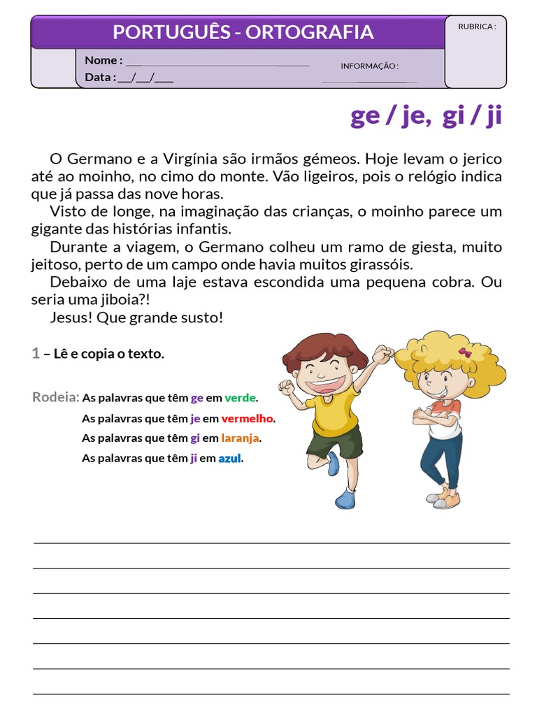 12 - Ortografia - Ge, Gi, Je, Ji | PDF