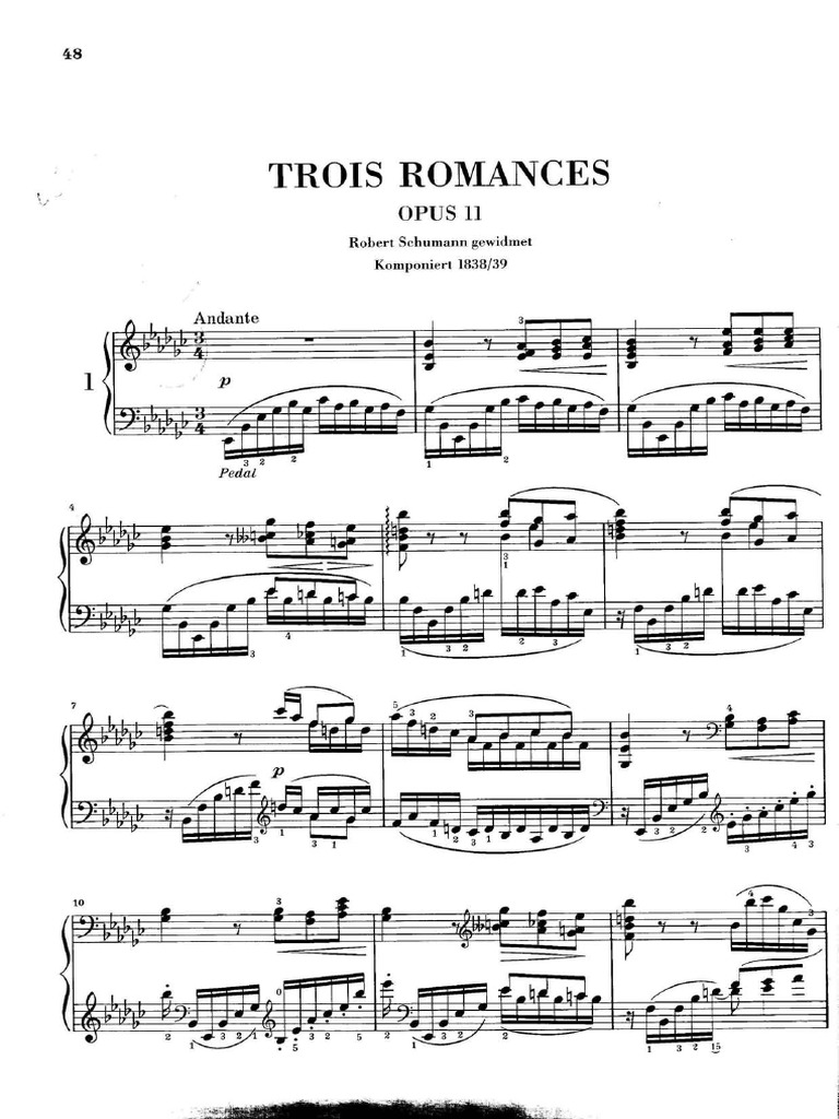 Clara Schumann 3 Romances Op. 11 | PDF