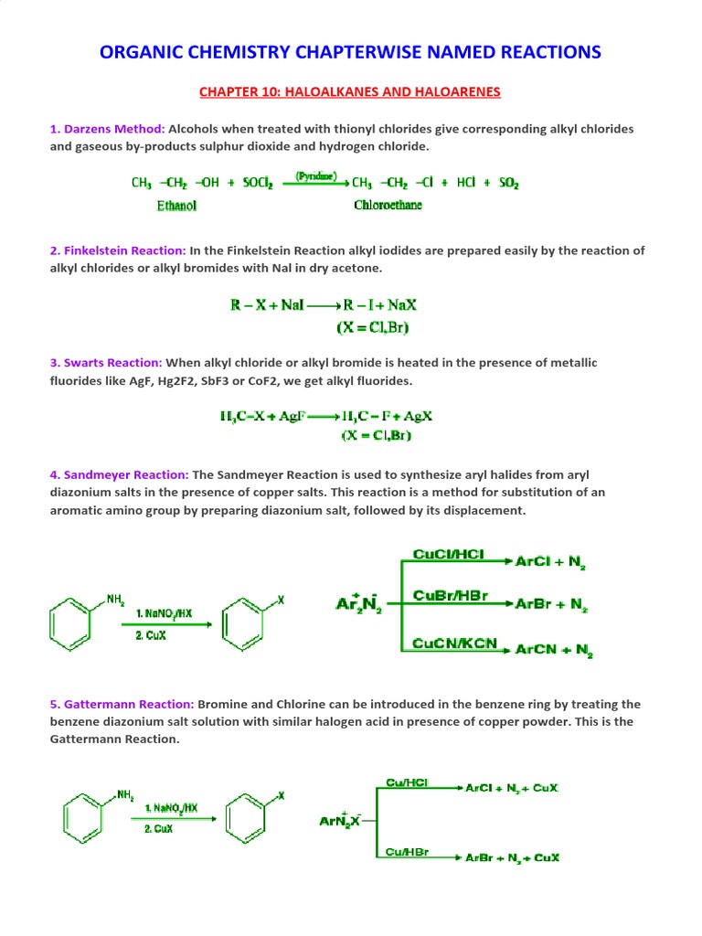 Class12 - Organichemistry - Named Reactions | PDF | Amine | Chemical ...